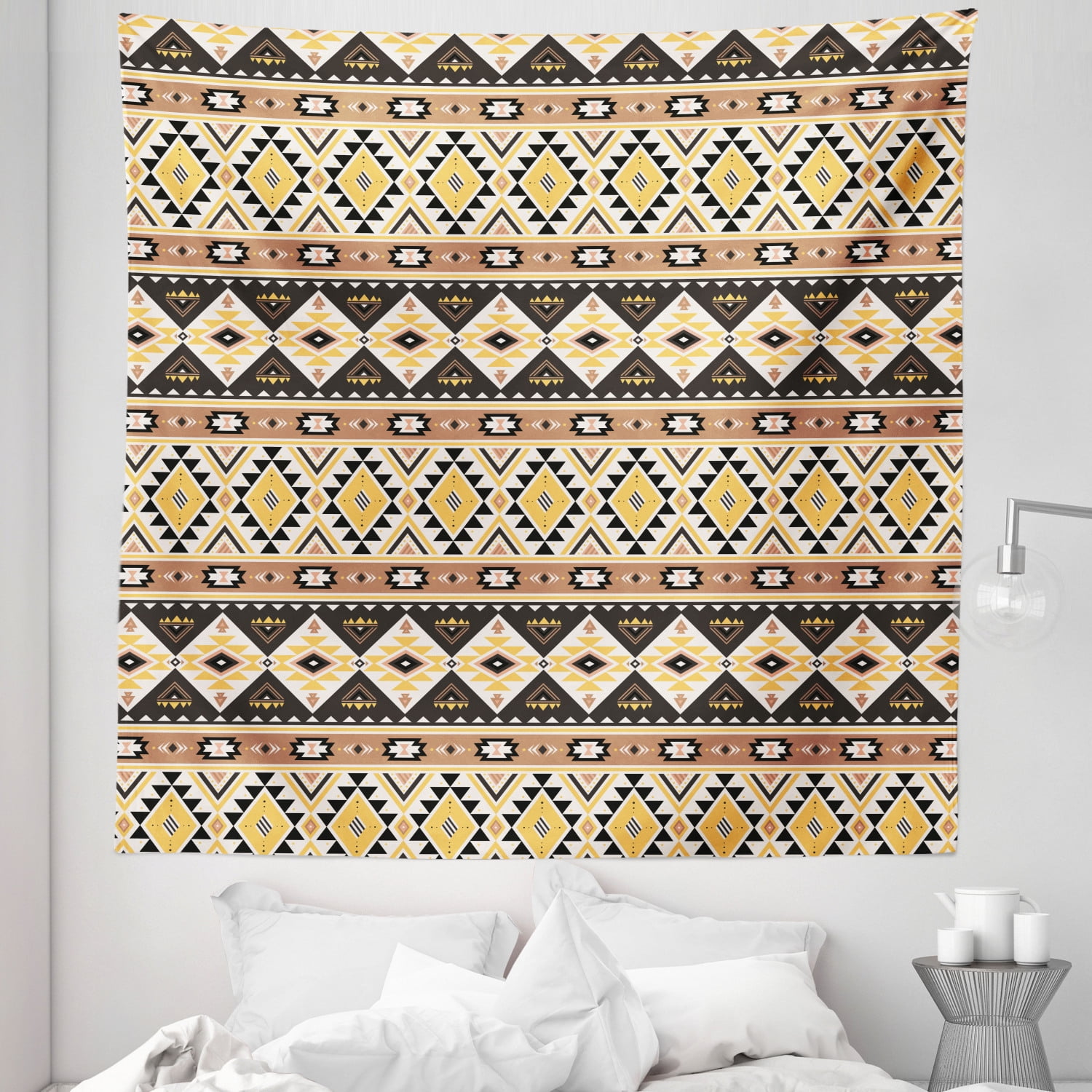 Aztec Tapestry, Rhythmic Geometric Lines and Triangles in Mexican Style ...