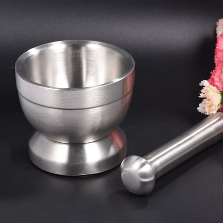 Fyydes Stainless Steel Mortar and Pestle Mixing Grinding Bowl Set ...