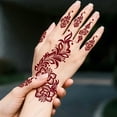 1 Sheet Flower Henna Sticker Waterproof Brown Hand Sticker For Women ...