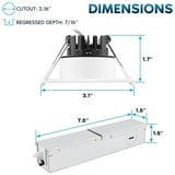 Luxrite 2 Inch Square LED Recessed Ceiling Light J-Box 8W 5CCT 660 ...