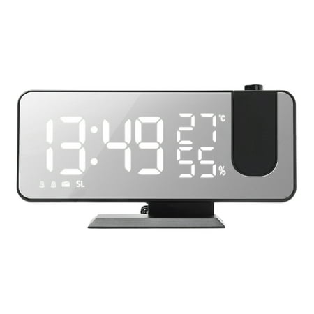 Romacci Digital Projection Alarm Clock With Mirror Surface 4-In-1 180 ...