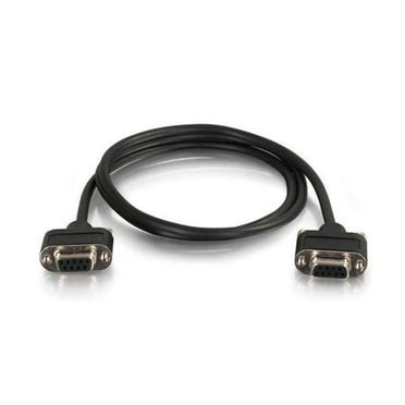 C2G 6ft Serial RS232 DB9 Null Modem Cable with Low Profile Connectors M/F - In-Wall CMG-Rated ...