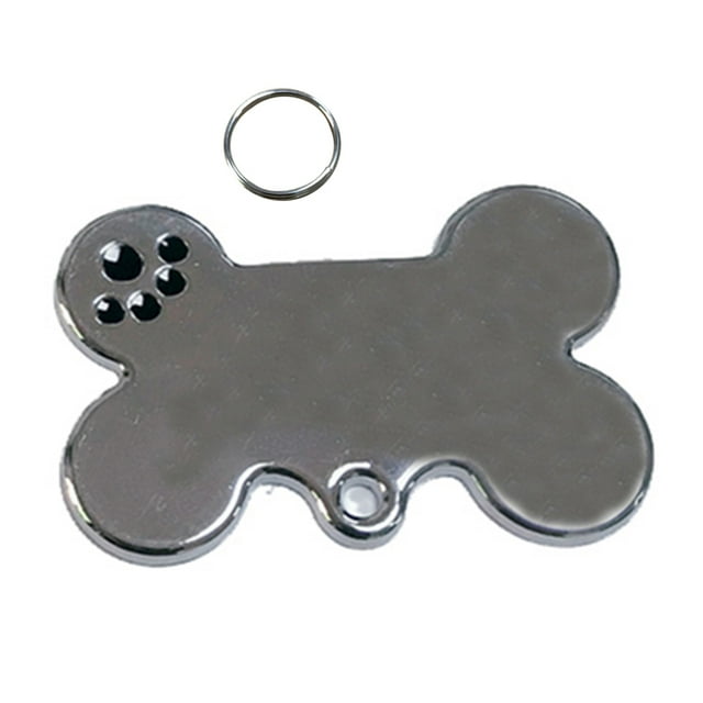SSBSM Cute Bone Shape Dog Tag Metal Ring - DIY Engraved ID Name Collar ...