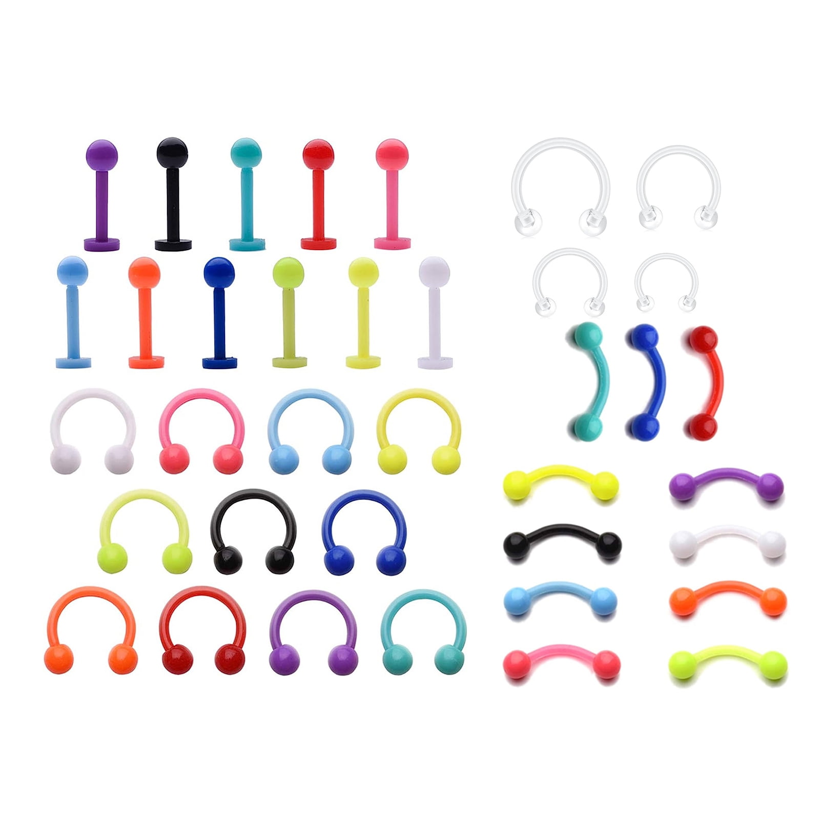 LAURITAMI 16G Septum Retainer Flexible Lip Eyebrow Nose Septum Rings ...