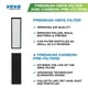VEVA Premium HEPA Replacement Filter Including 4 Activated Carbon Pre ...