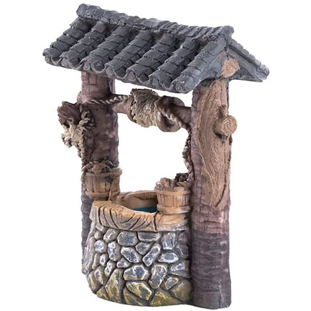 Miniature Fairy Garden Water Well Terrarium Fairy Wishing Well Figurine ...