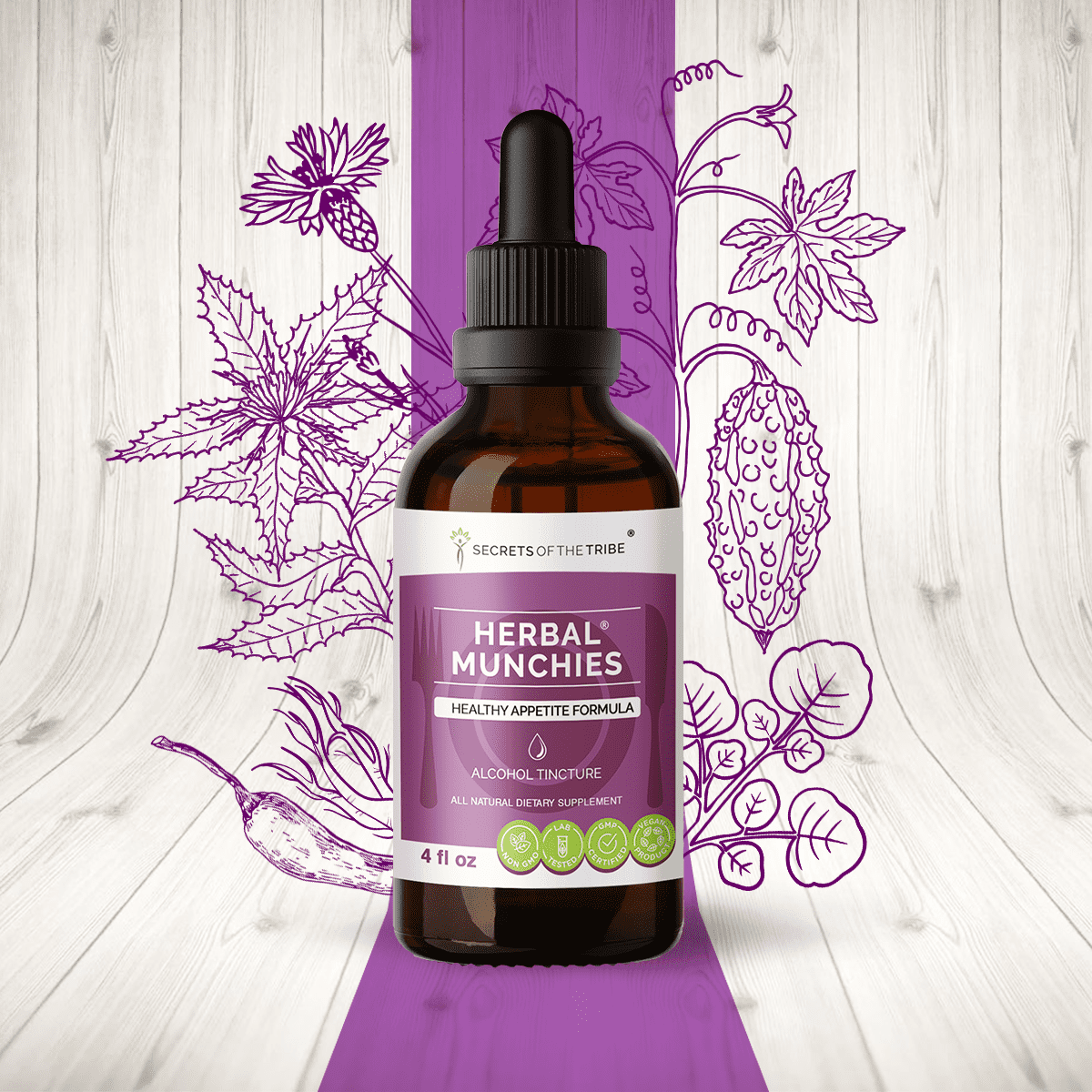 Herbal Munchies Alcohol Extract, Tincture, Watercress, Ancho Pepper ...