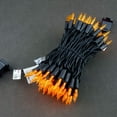 Orange Christmas Lights with Black Wire, 33 ft 100 Count UL Commercial Grade Halloween String ...