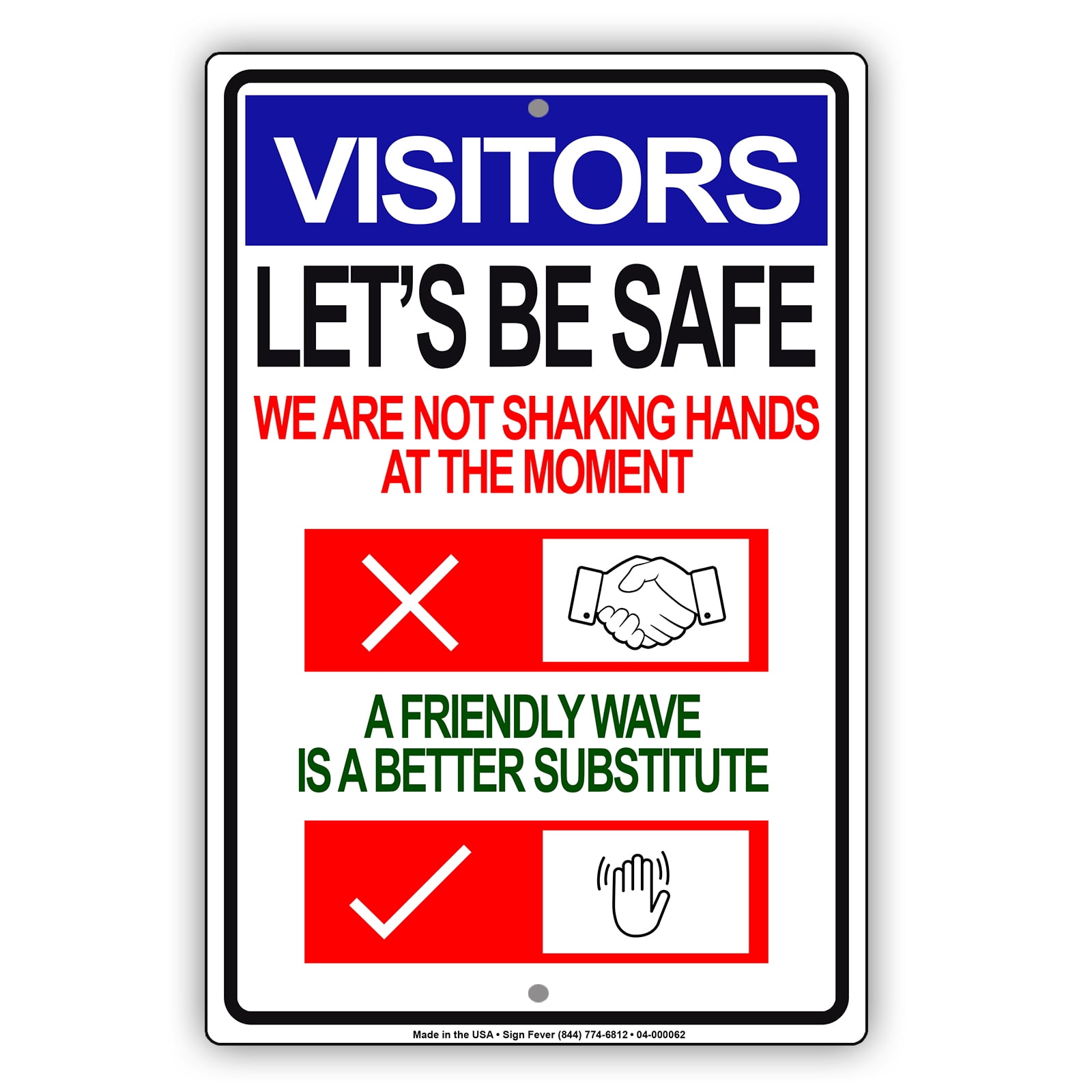Let's Be Safe We Are Not Shaking Hands At The Moment Novelty Display ...