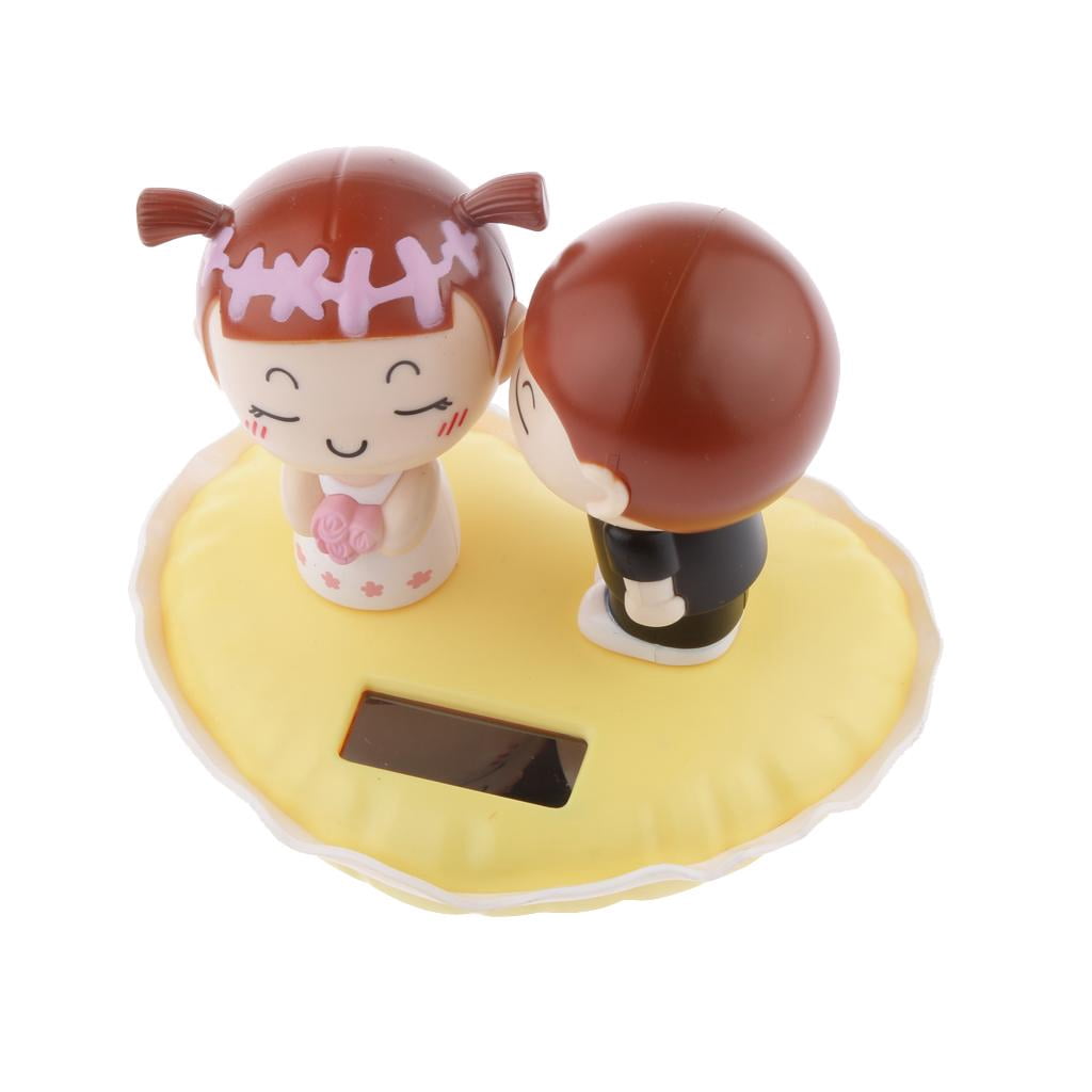 Solar Power Bobblehead Kissing Home Decor Yellow - Walmart.com