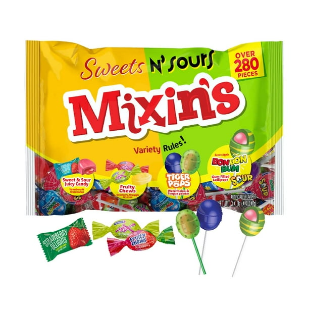 MIXINS SWEET SOUR OVER 280 cOUNT - Sweet and Sour Bulk candy Variety Pack - Individually Wrapped ...