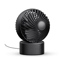Mainstays 5'' 3-Speed Auto-oscillating Rechargeable Desk Fan, Black ...