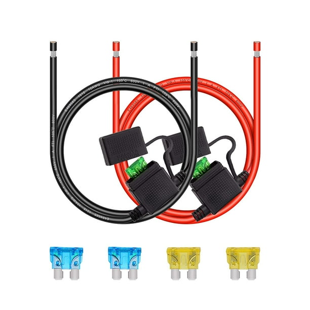 10 Gauge Fuse Holder - 10 AWG Inline Heavy Duty Wire Fuse Holder with ...