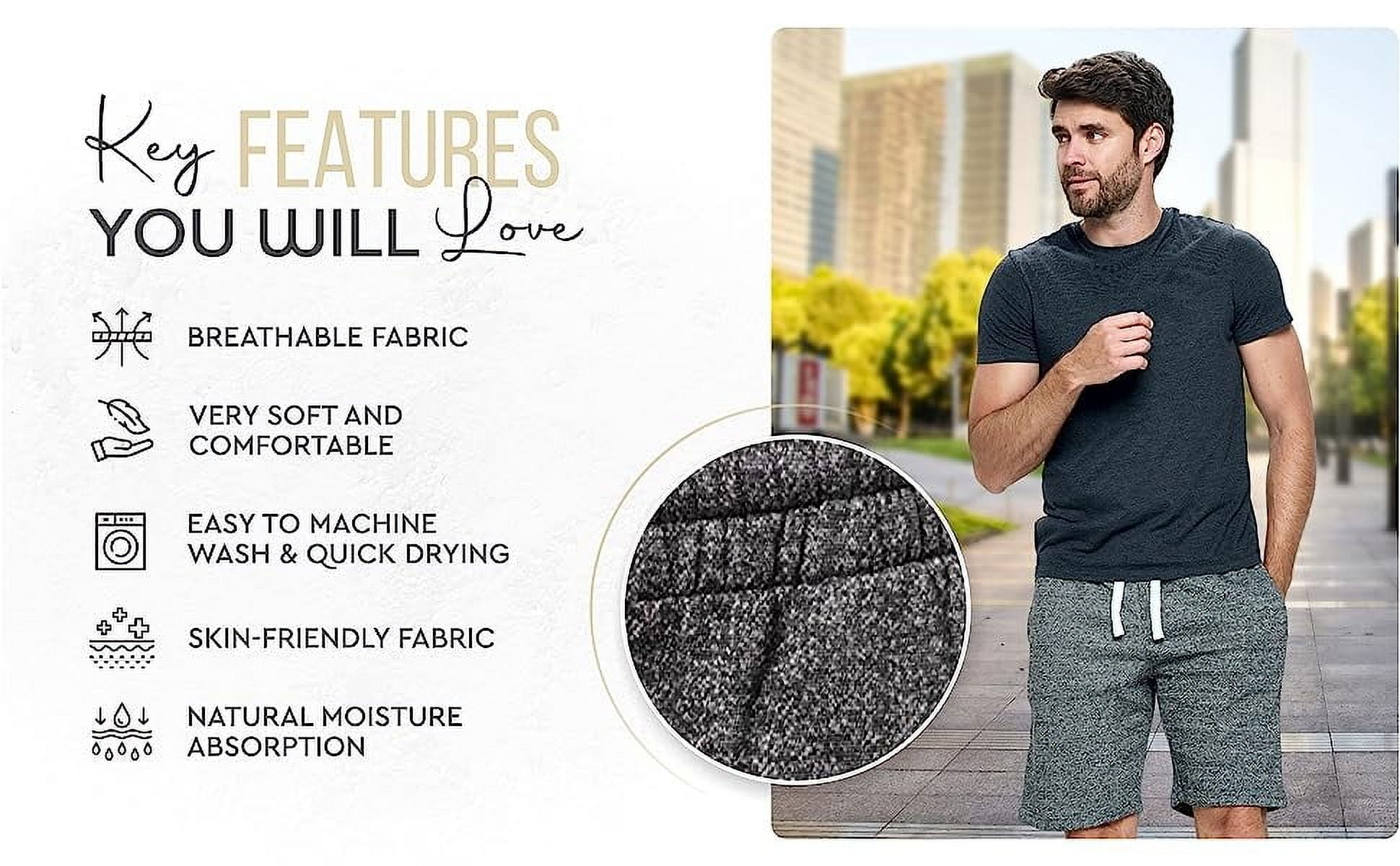 ProGo USA Men's Shorts – Classic Fleece Workout Shorts - Men