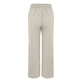 Bibifish Womens Pants Bohemian Linen Casual Pants High Waist Flowy Wide ...
