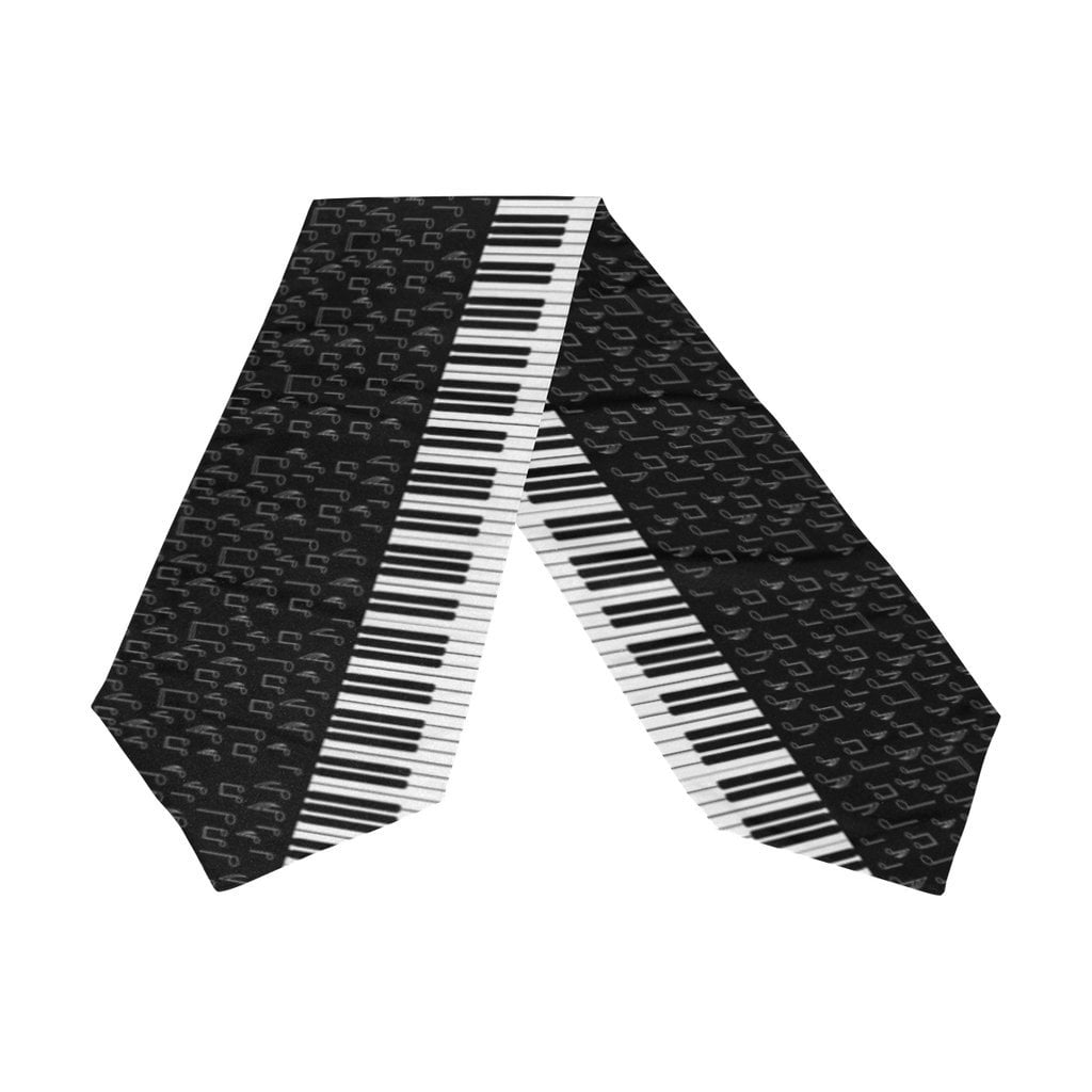 POPCreation Piano Music Note Table Runner 13x70 Inches Black and White ...
