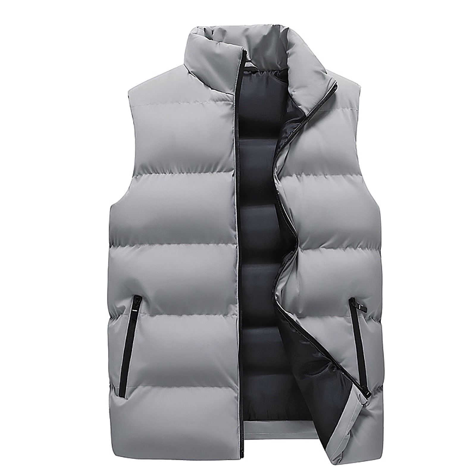 Click here for Pisexur Mens Puffer Vest Outdoor Casual Stand Coll... prices