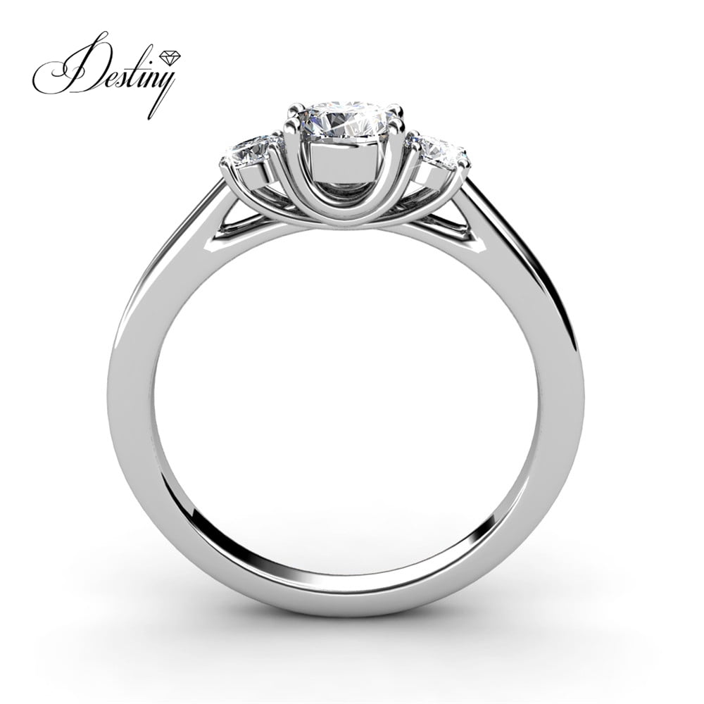 Destiny Jewellery Crystals from Swarovski Ring with 18k White Gold ...
