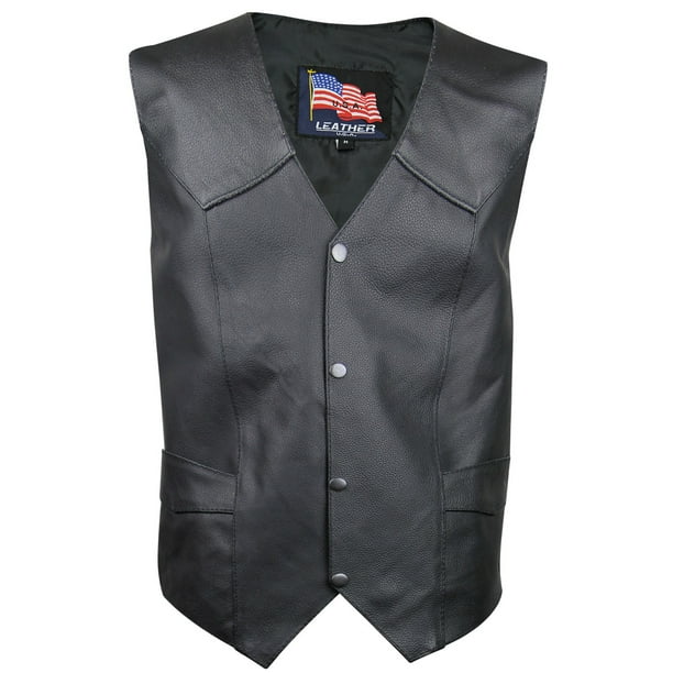 USA Leather 1202 Men's Classic ‘Side Laced’ Black Leather 4 Button ...