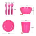 Youngever 54 pcs Plastic Kids Dinnerware Set of 9 in 9 Peach Colors ...