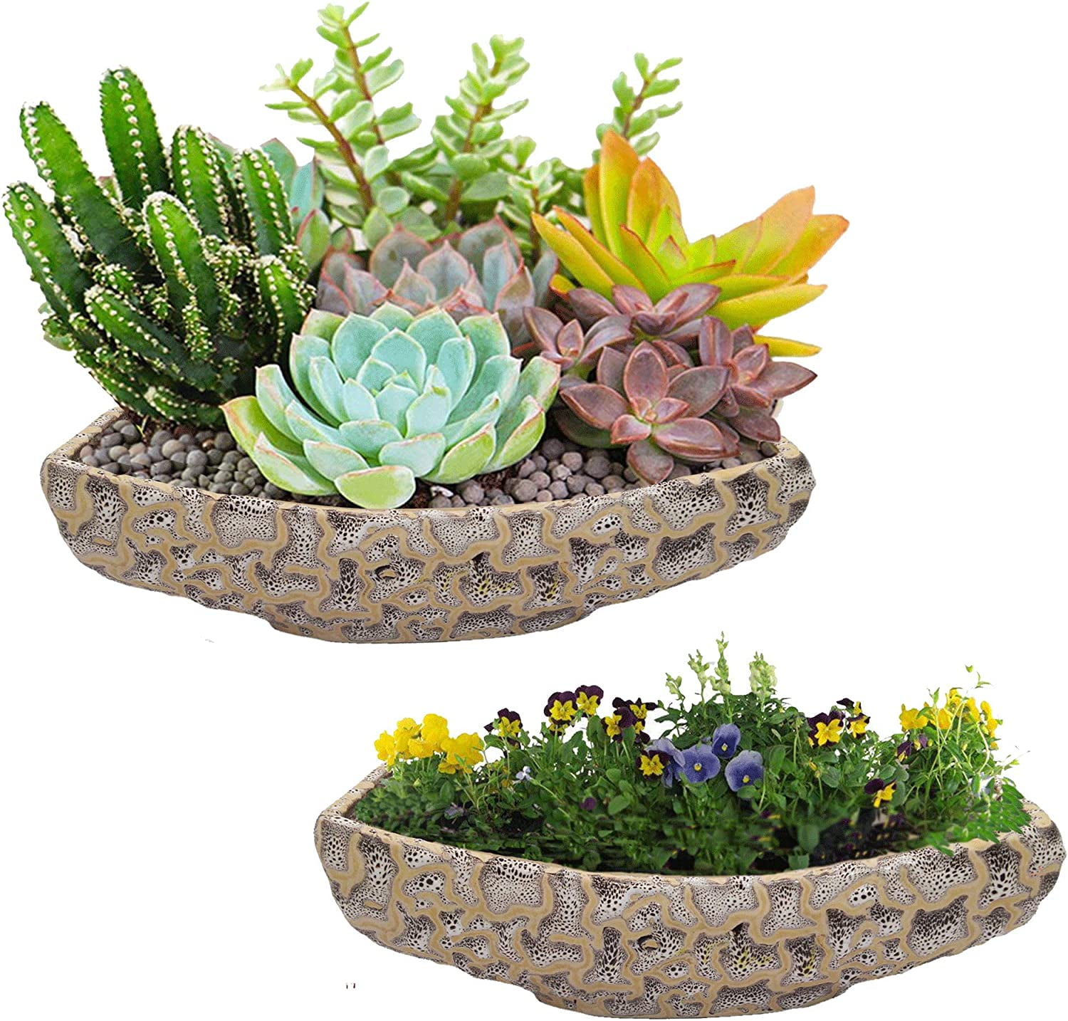 India Meets India Ceramic Boat Shaped Planter Flower Pots Indoor ...