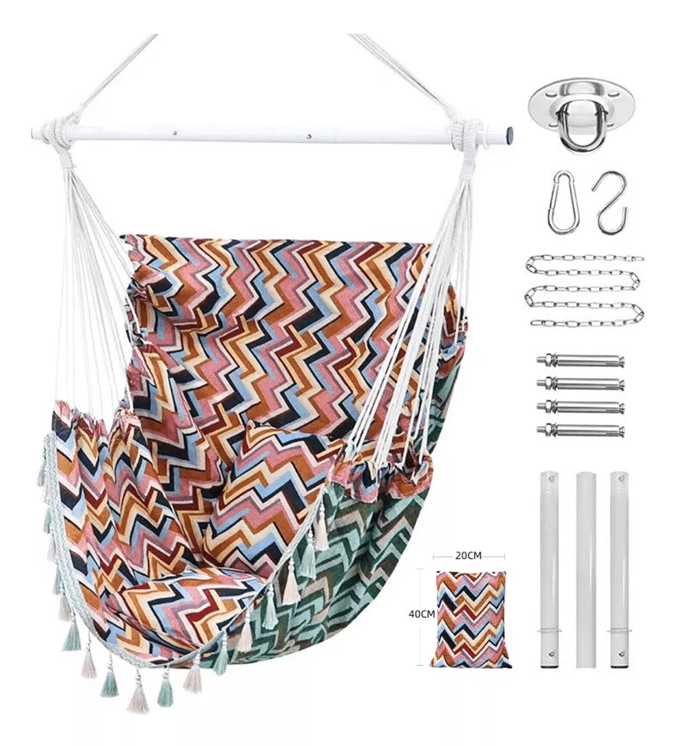 Sillas Columpio Colgantes Para Jardín Con Cojín Rojo rallado | Walmart ...