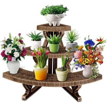 Plastic Corner Plant Stand, Indoor Outdoor Flower Pot Holder Shelf Rack ...