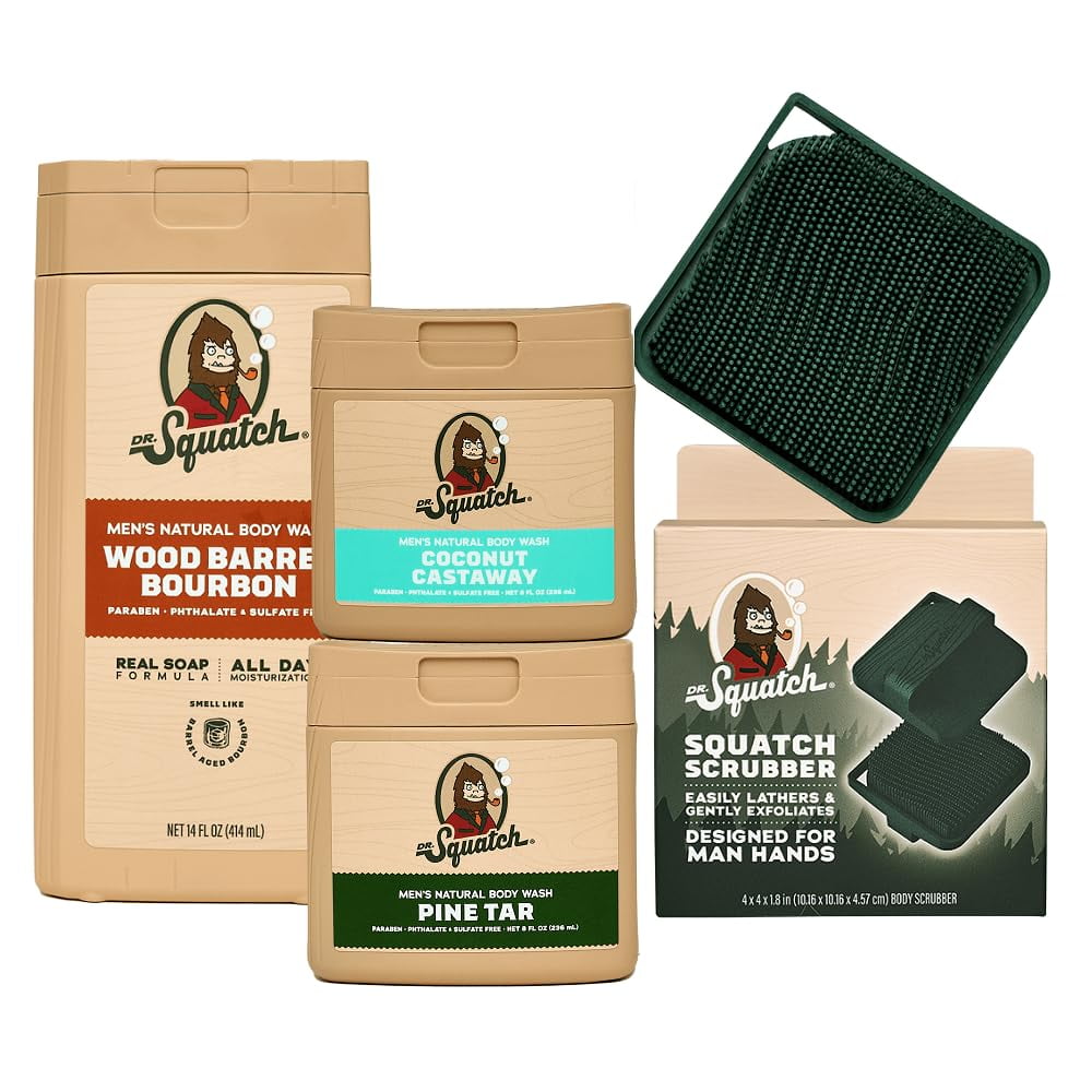 Gel de baño Dr. Squatch Wood Barrel Bourbon 414 ml y coco 236 ml ...