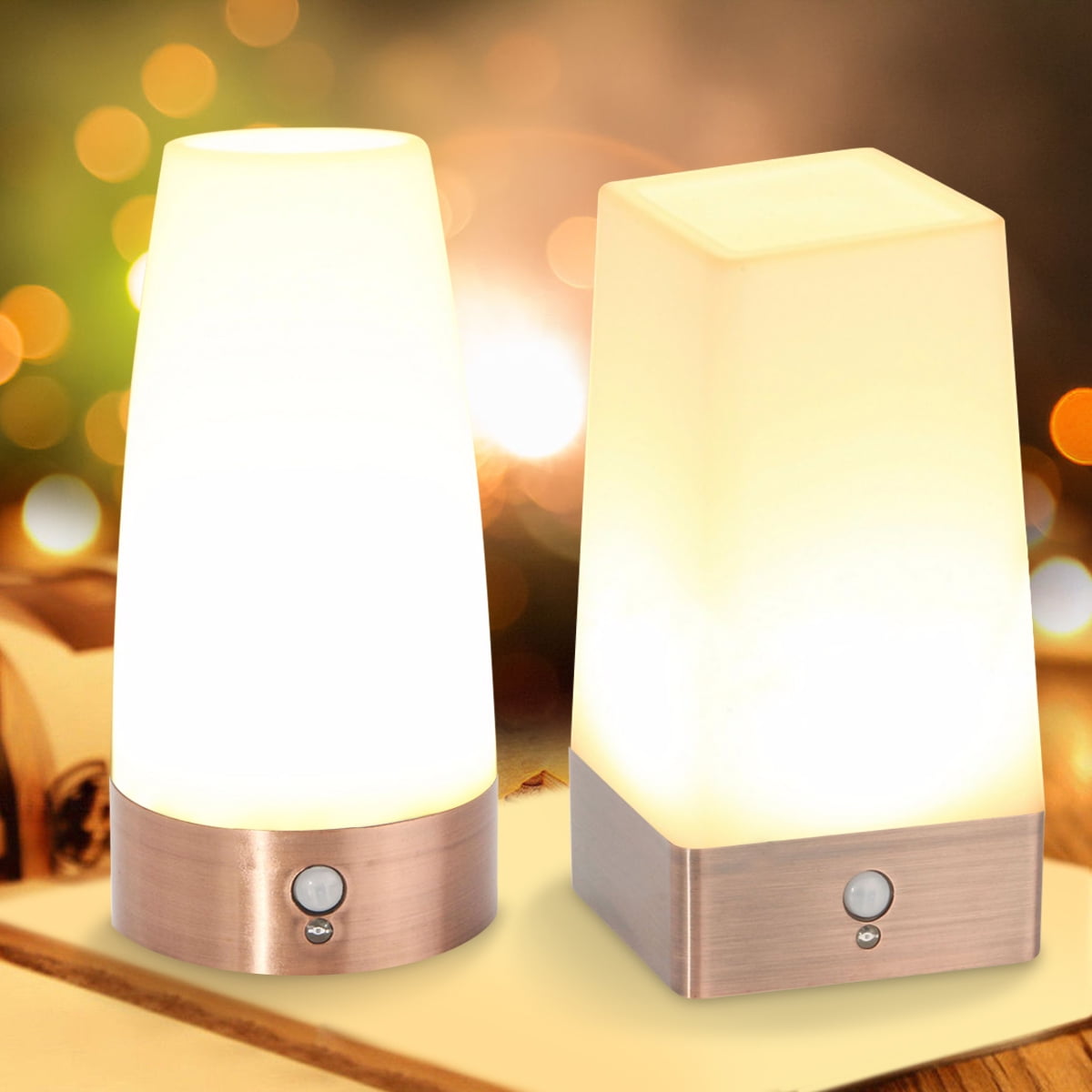 PIR Montion Sensor LED Table Lamp Bedside Night Light, 3 Modes Desk ...