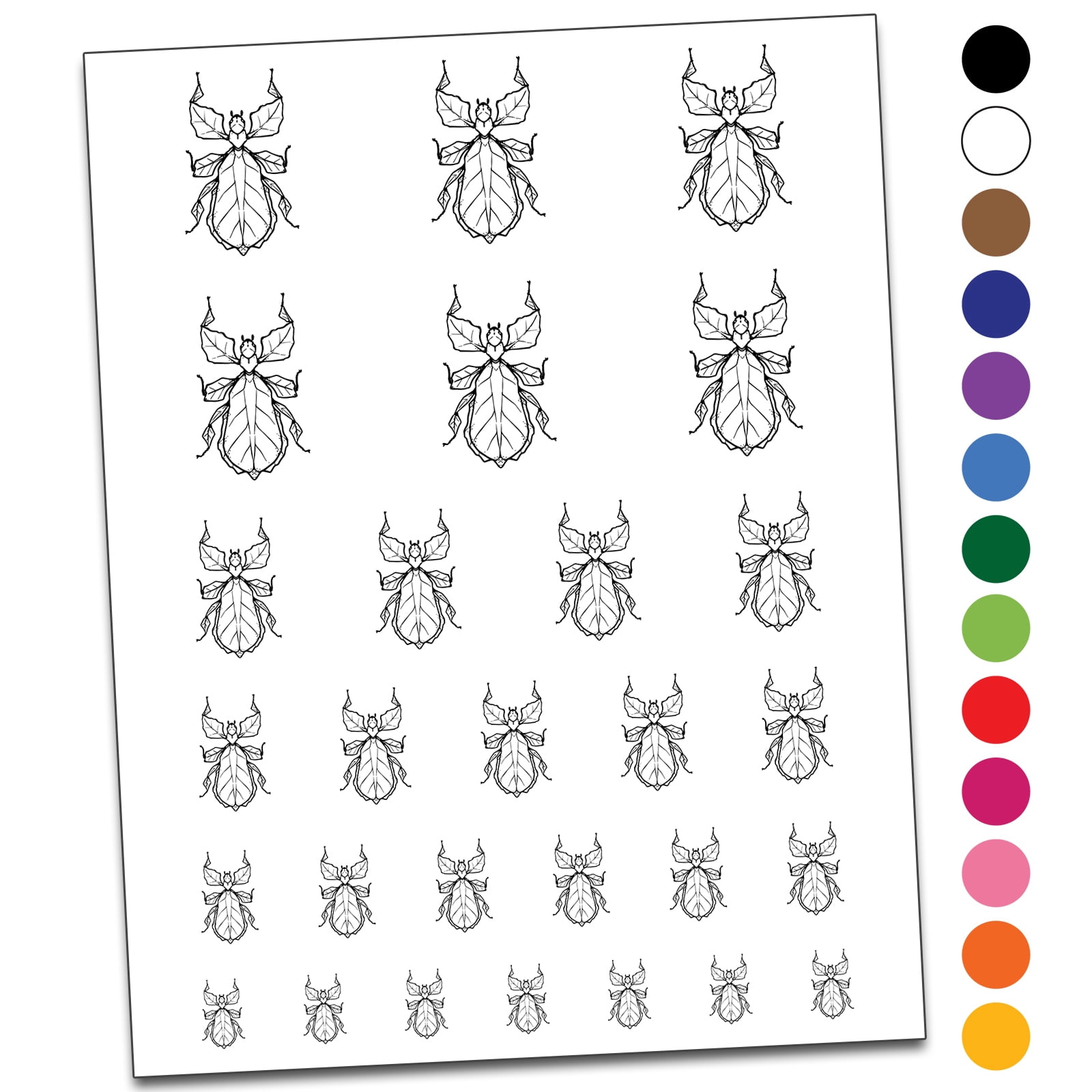 Giant Leaf Insect Bug Water Resistant Temporary Tattoo Set Fake Body ...