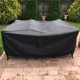 110"L x 84"W x 28"H Black Outdoor Waterproof Patio Table Furniture Set ...