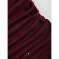 Burgundy Shiny Strapless Cinched Waist Tiered Ruffle Mini Dress For ...