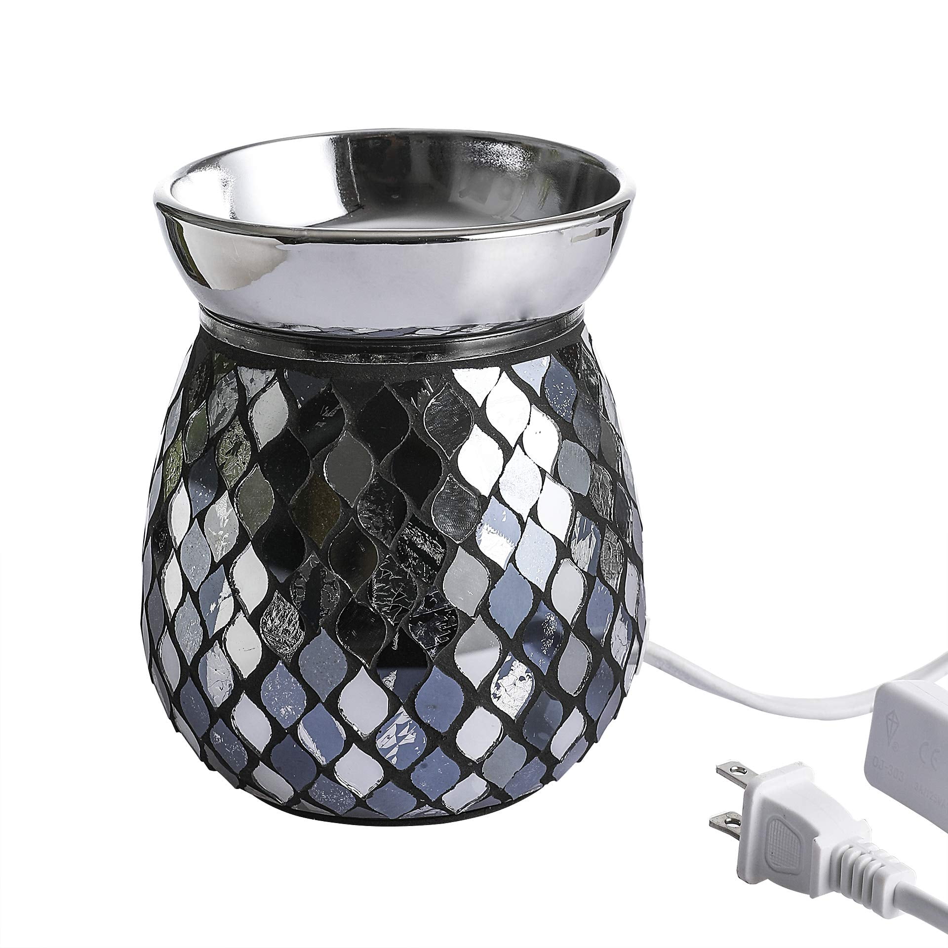 4.9X5.7 inch Mosaic Glass Fragrance Warmer, Electric Wax Warmer ...