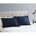Mainstays Navy Flange Microfiber Shams, Standard Shams, 2 Count ...