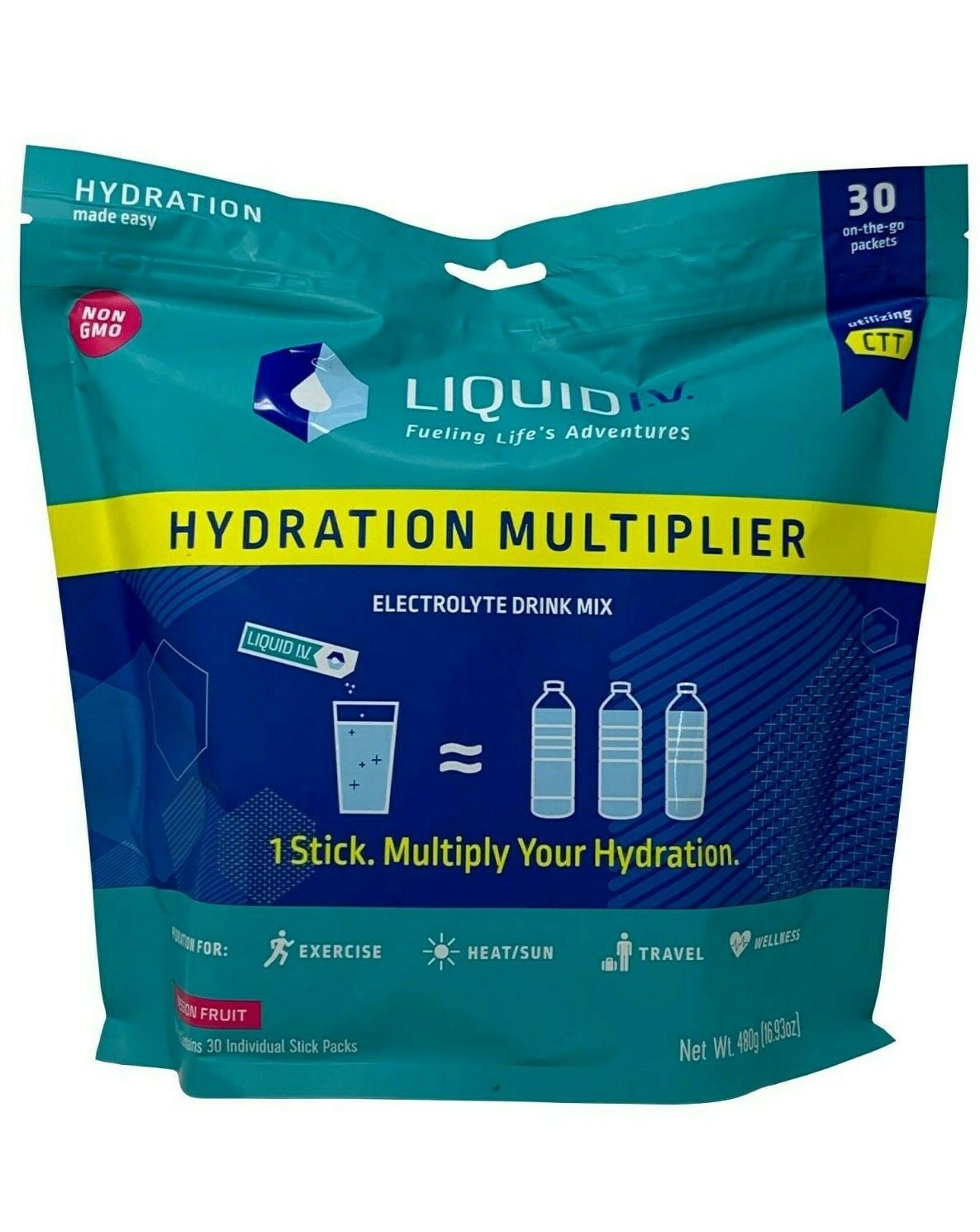 Liquid I.V. Hydration Multiplier Electrolytes Passion Fruit - 30 Stick ...
