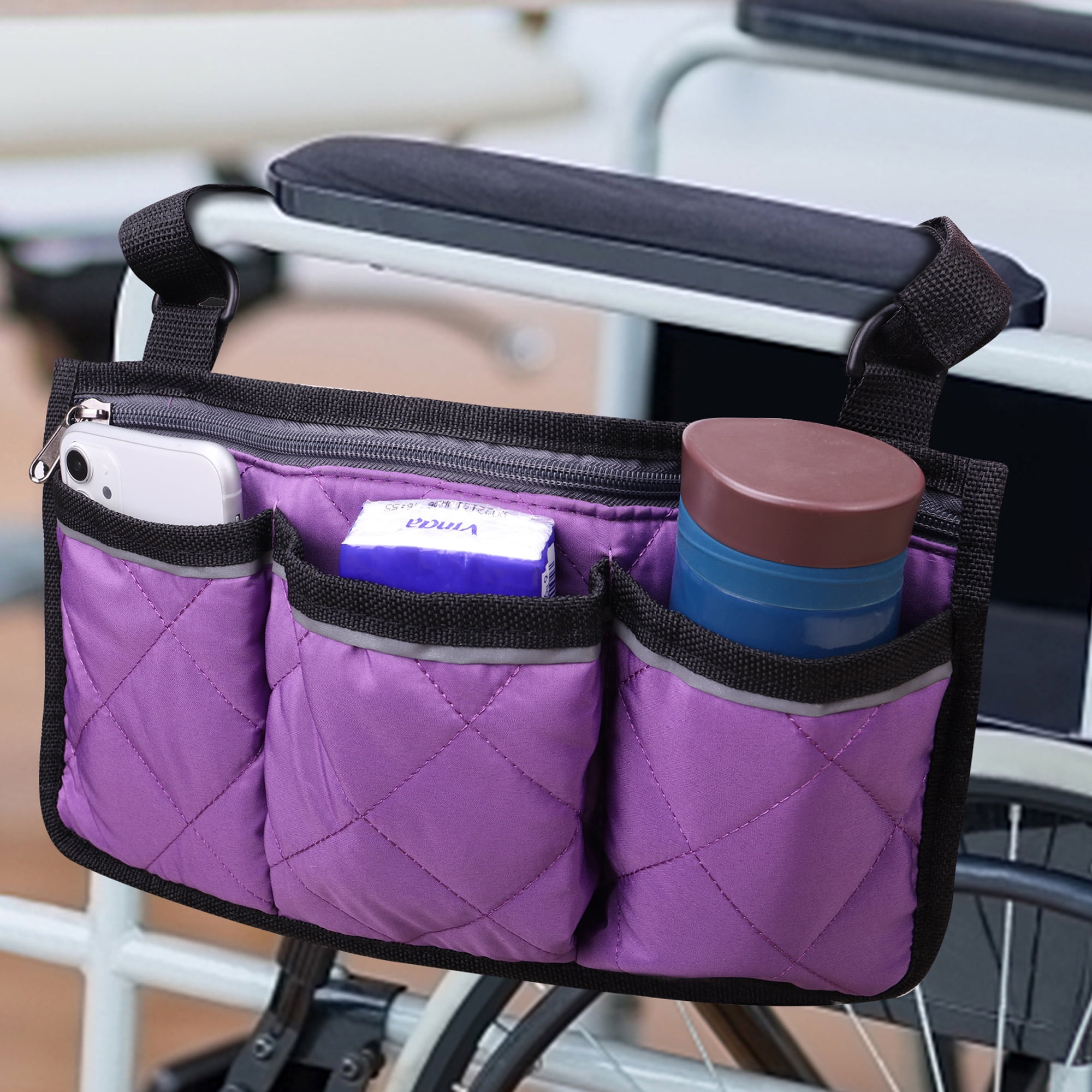 SAYFUT Wheelchair Side Bag Walker Bag Rollator Universal Organizer ...