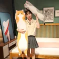 ChunLiang 19.5in Cute 50cm Cat Plush Toy Long Pink Brown Grey Sleeping Cats Leg Pillow Squishy ...