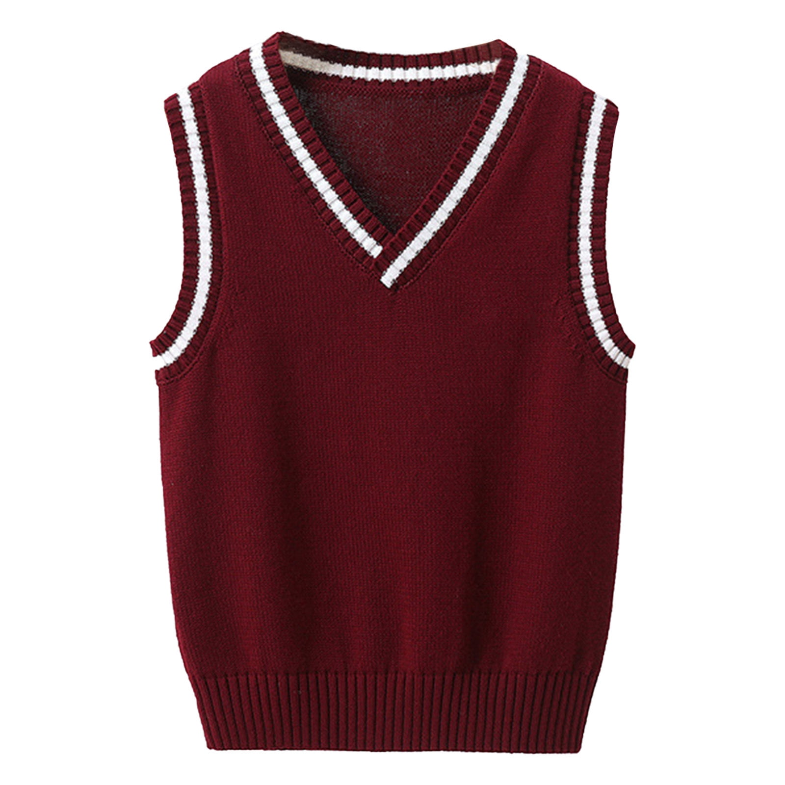 YONGHS Kids Boys Girls Casual Sleeveless Knit Sweater Vest V Neck ...