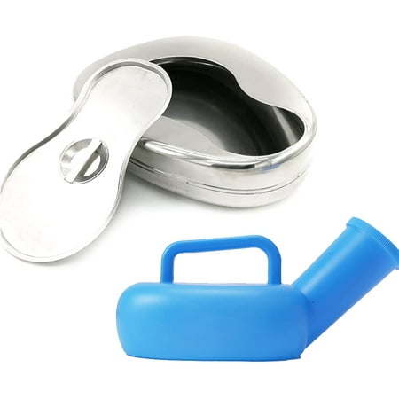 Heavy Duty Stainless Steel Bedpan with a Lid and 900ml Urinal for ...