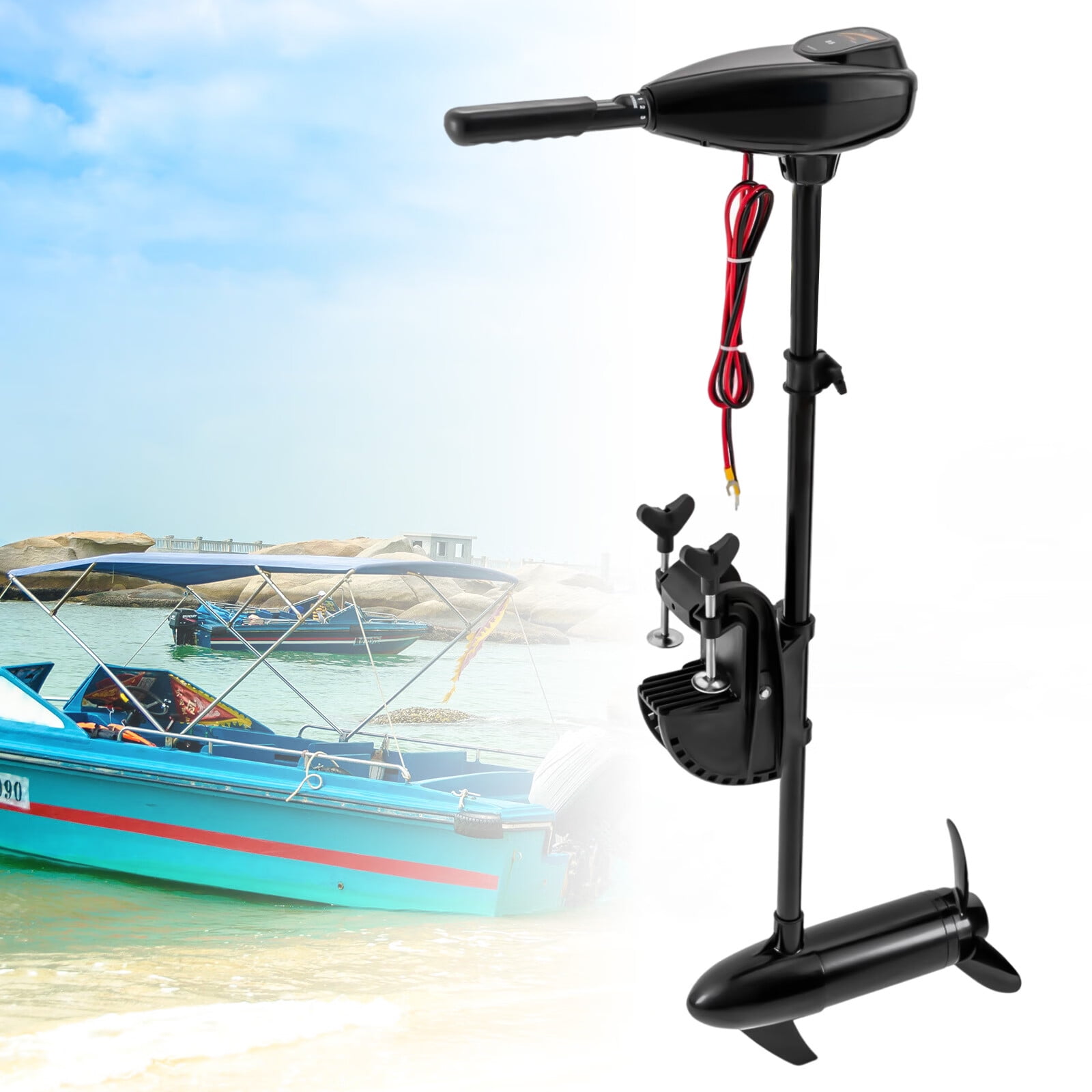 Anqidi 85Lbs Electric Outboard Motor 24V 1152W 1.6HP Trolling Boat ...