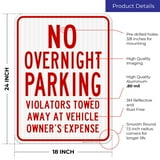 No Overnight Parking Sign, - Walmart.com