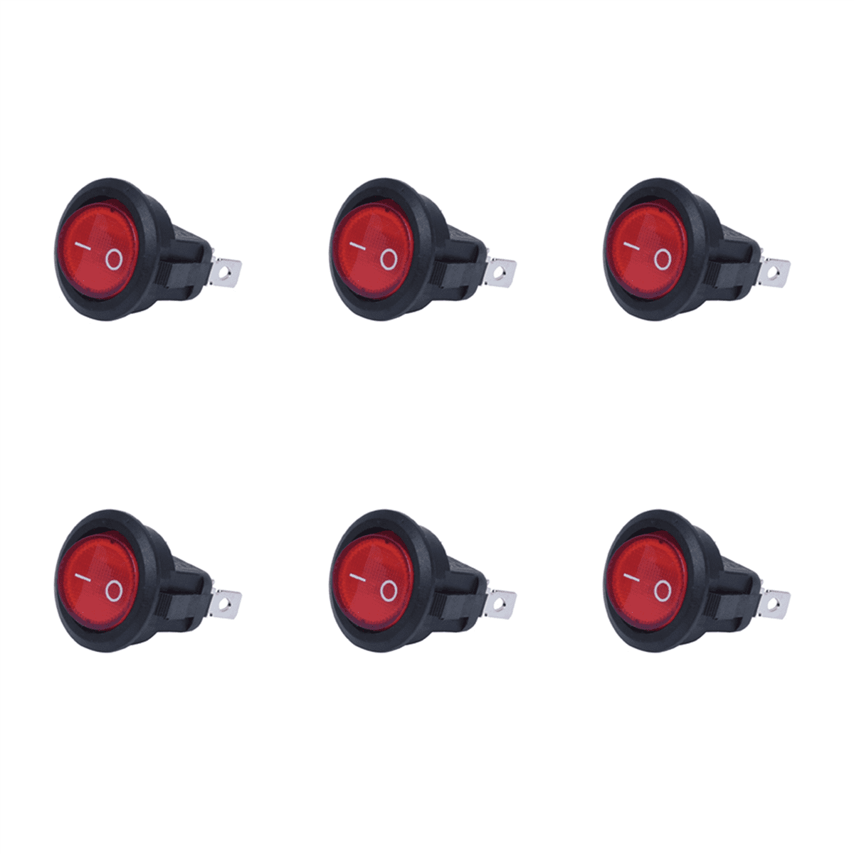 Click here for Unbranded 6x Rocker Switch Bipolar On Off Red 3 Pi... prices