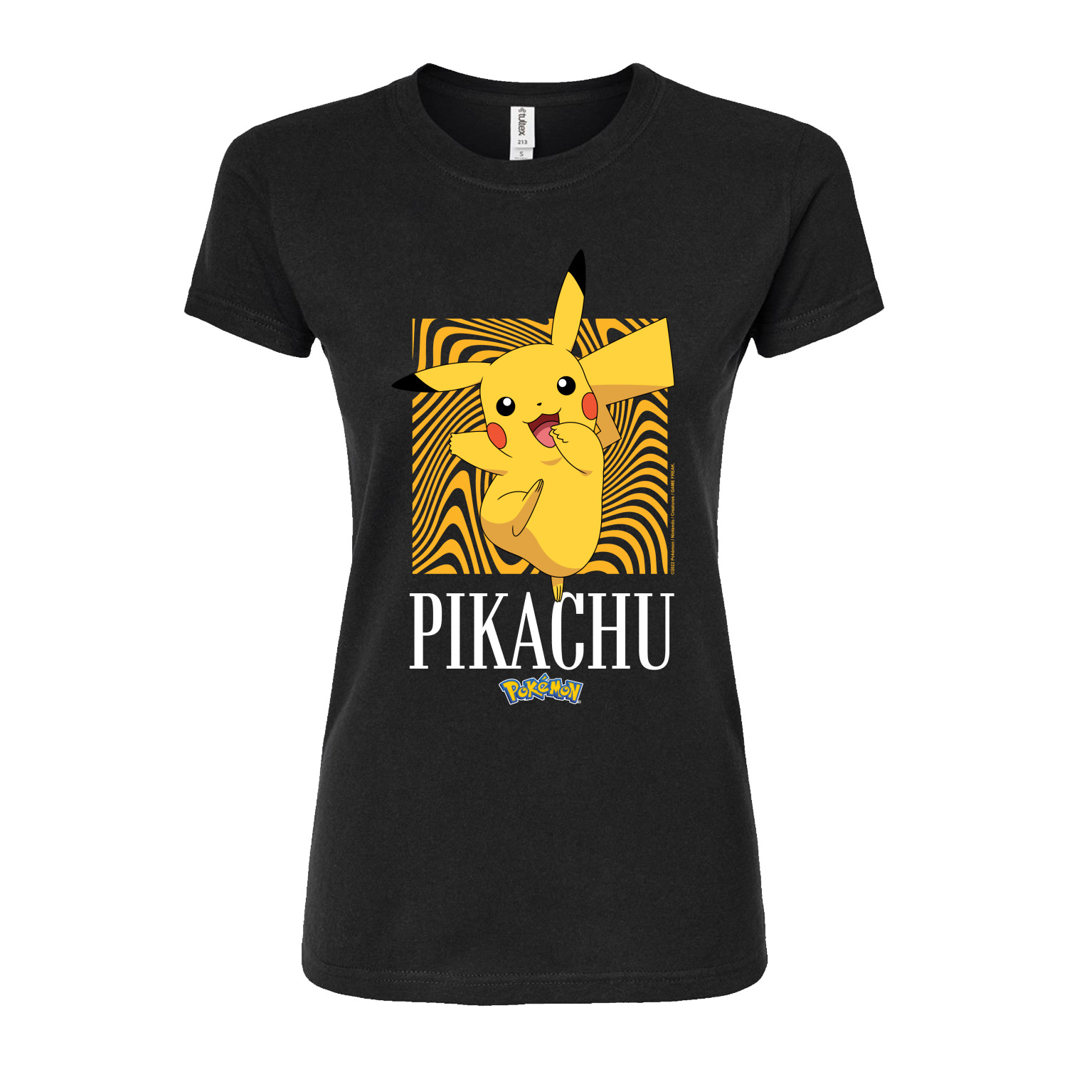 Pokémon - Pikachu Abstract Background - Juniors Fitted Graphic T-Shirt ...