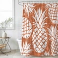 66x72 Inch Shower Curtains for Bathroom, Burnt Orange Pineapple Fabric ...