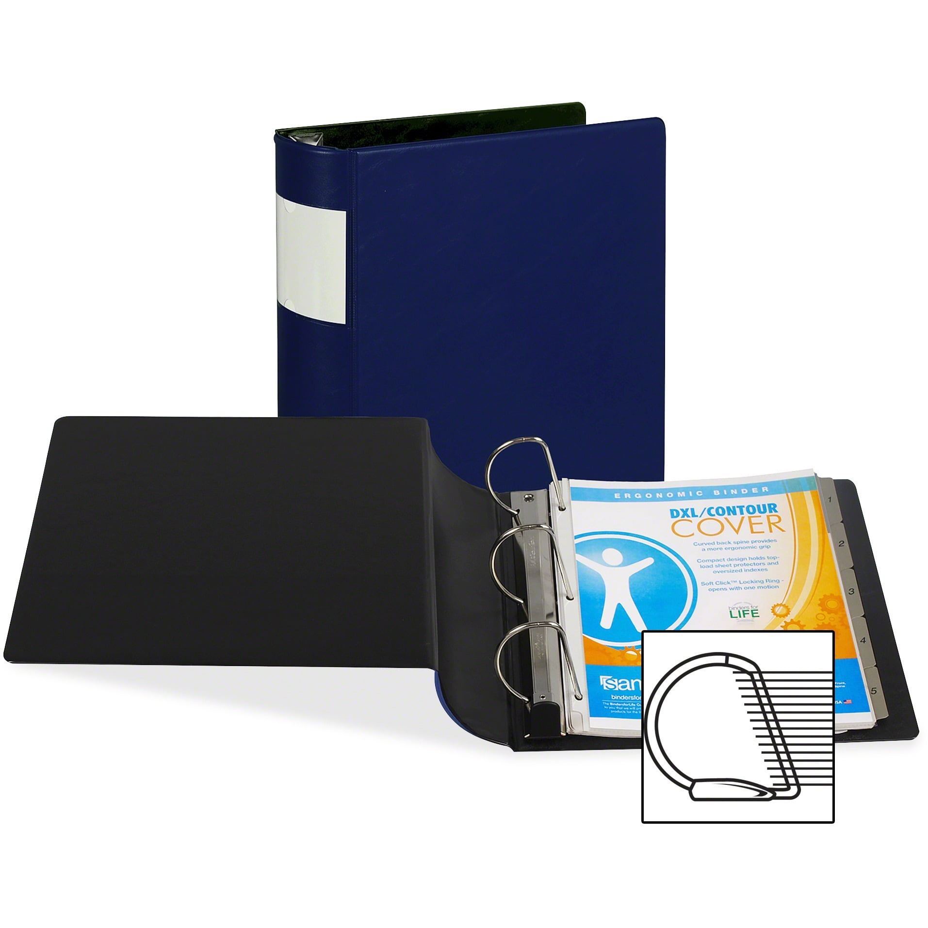 Samsill, SAM17692, DXL/Contour Cover D-Ring Binders, 1 Each, Blue - Walmart.com
