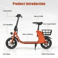 450W 36V Folding Sports Electric Scooters Bike E-Scooter with Seat Ebike Biycle Moped for Adult ...