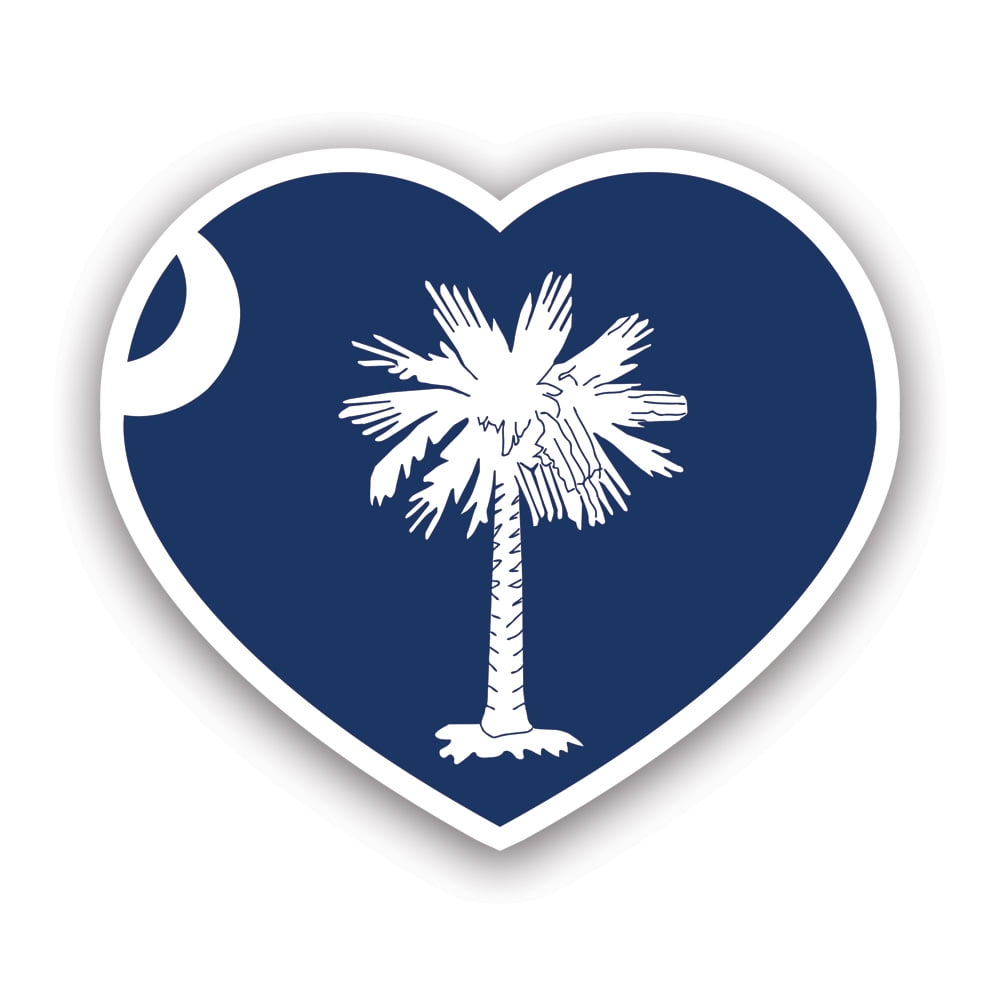 South Carolina Heart Sticker Decal - Self Adhesive Vinyl - Weatherproof ...