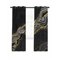 Black Gold Marble Blackout Curtains 2 Panels, Grey Luxury Modern ...