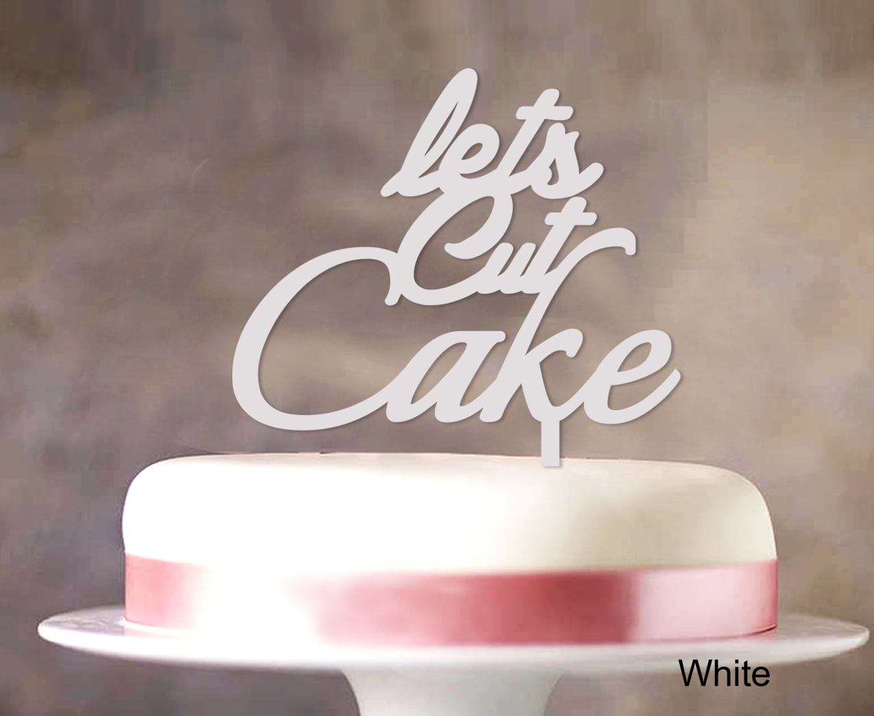 """Lets Cut Cake"" Birthday Cake Topper Anniversary Cake Topper Color ...