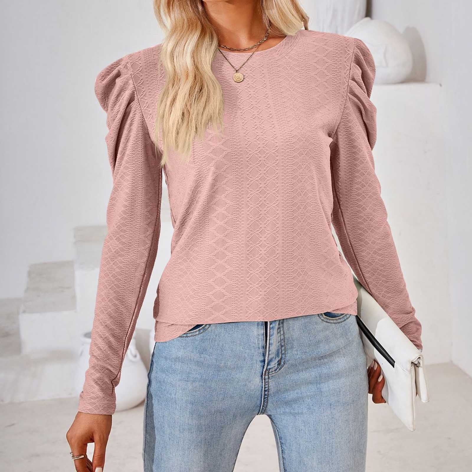 Click here for Lcziwo Womens Long Sleeve Tops Fall Crew Neck Blou... prices